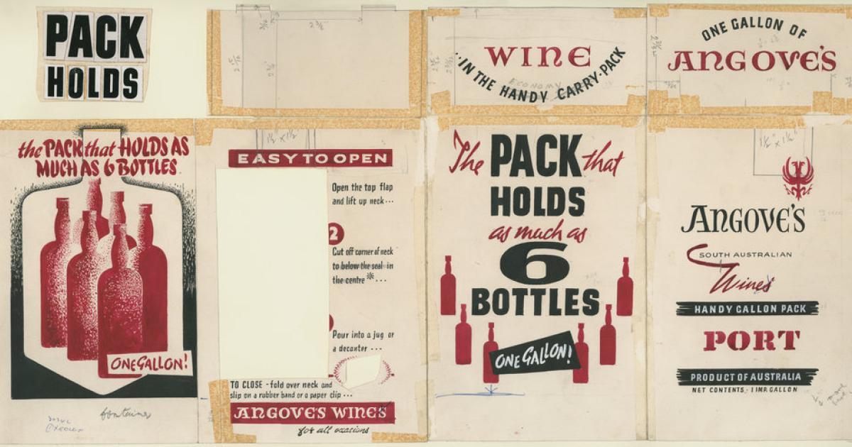 Designing the Angove's 'handy gallon pack' wine cask | State Library of ...